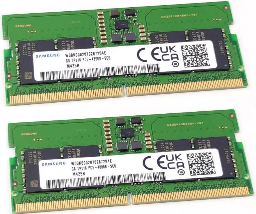 Samsung 32Gb 2x 16GB Ram DDR5 RAM 4800MHz SODIMM 260-pôles