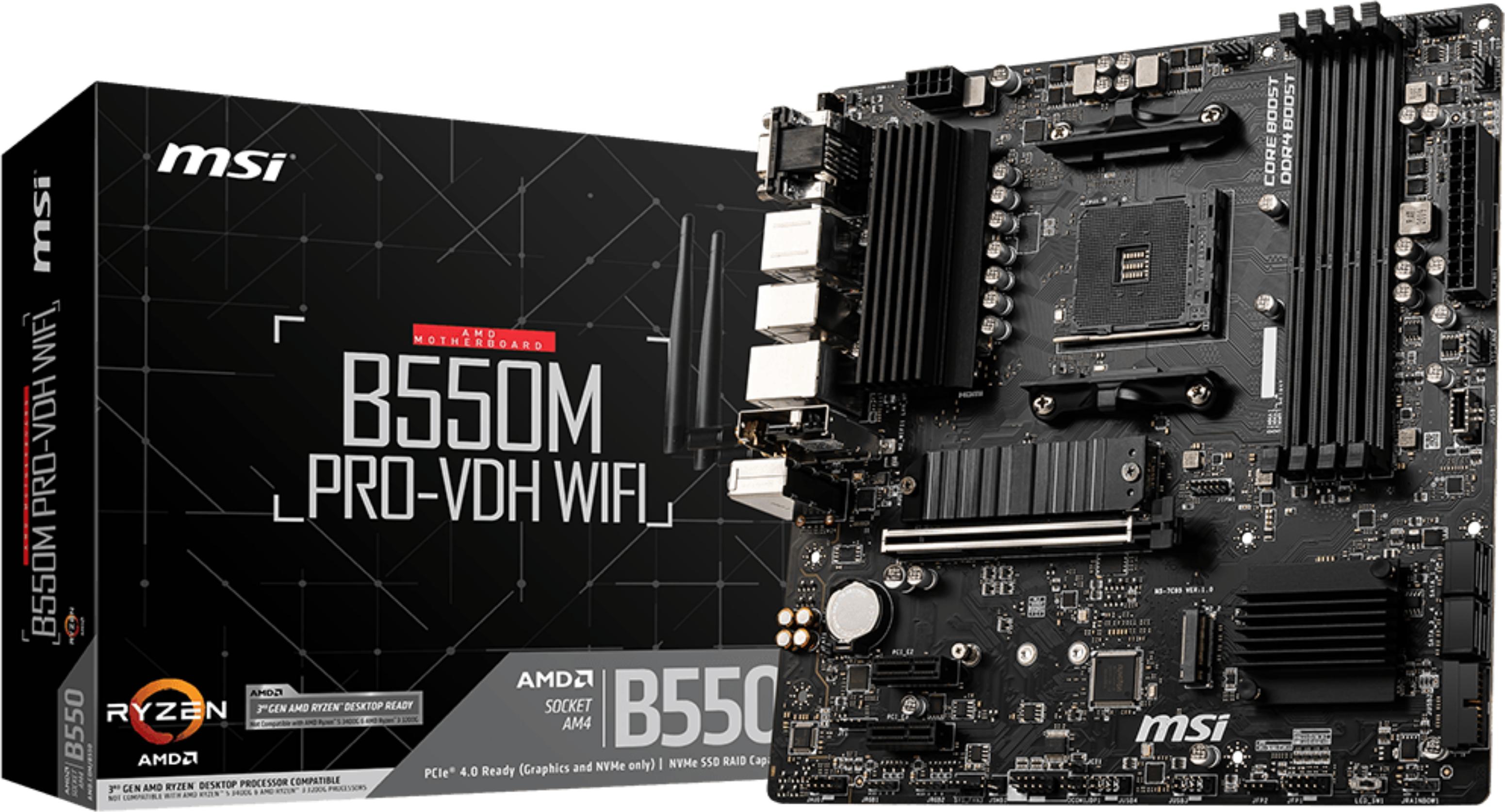 MSI B550M PRO-VDH WIFI motherboard AMD B550 Socket AM4