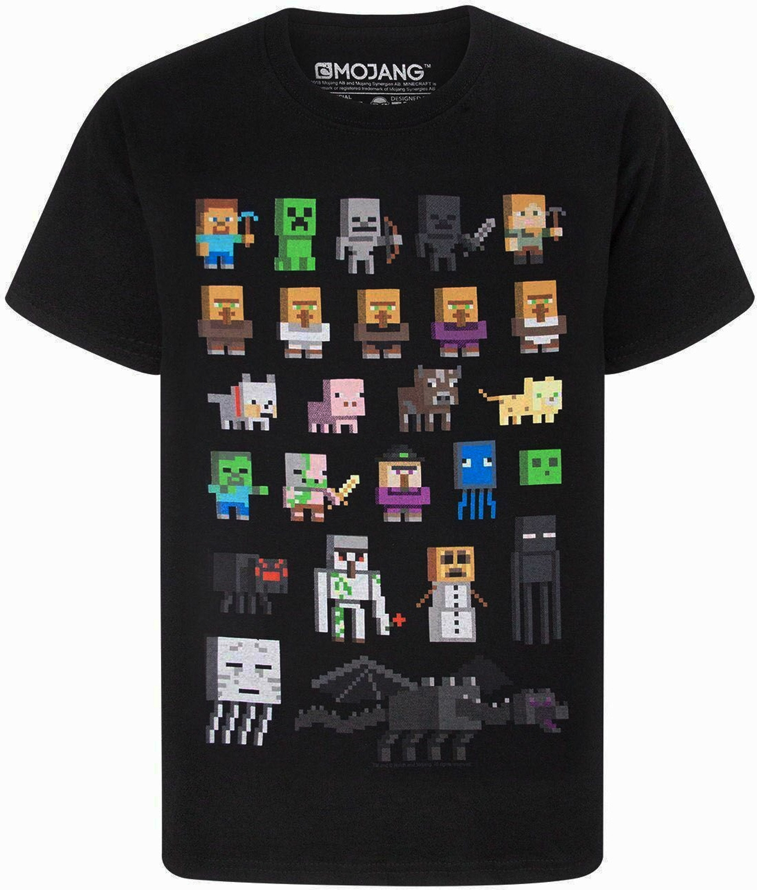 Minecraft - T-Shirt für Kinder NS7307 (128) (Schwarz)