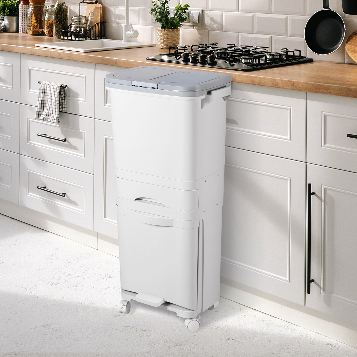 Bettizia Poubelle Système de tri 4 compartiments Recycler