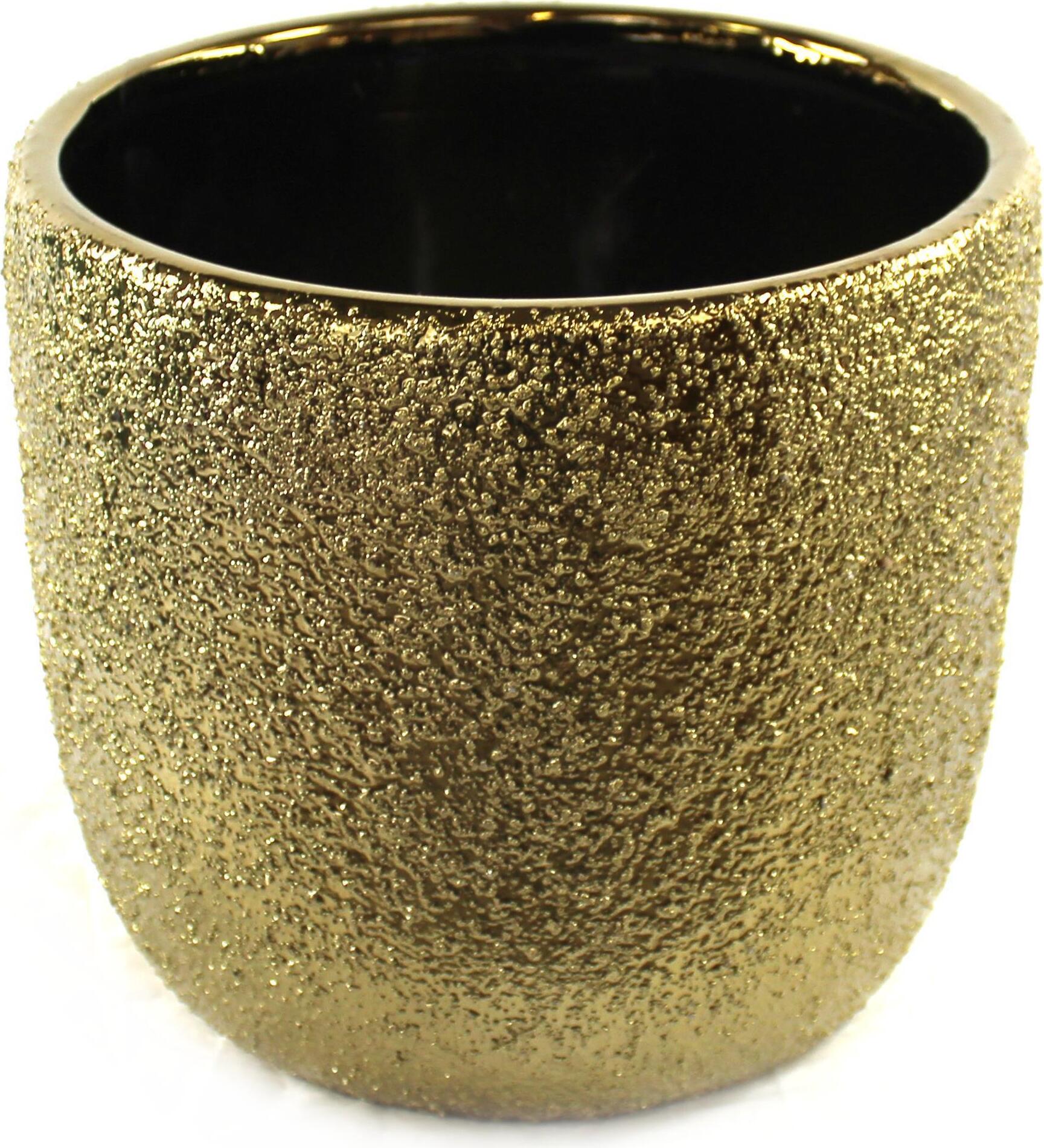 Keramik Pflanz-Gefäß rund Ø 12cm x 10cm gold | Kaufland.de