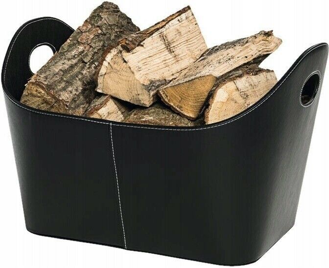 Kaminholzkorb Holzkorb aus Kunstleder schwarz | Kaufland.de