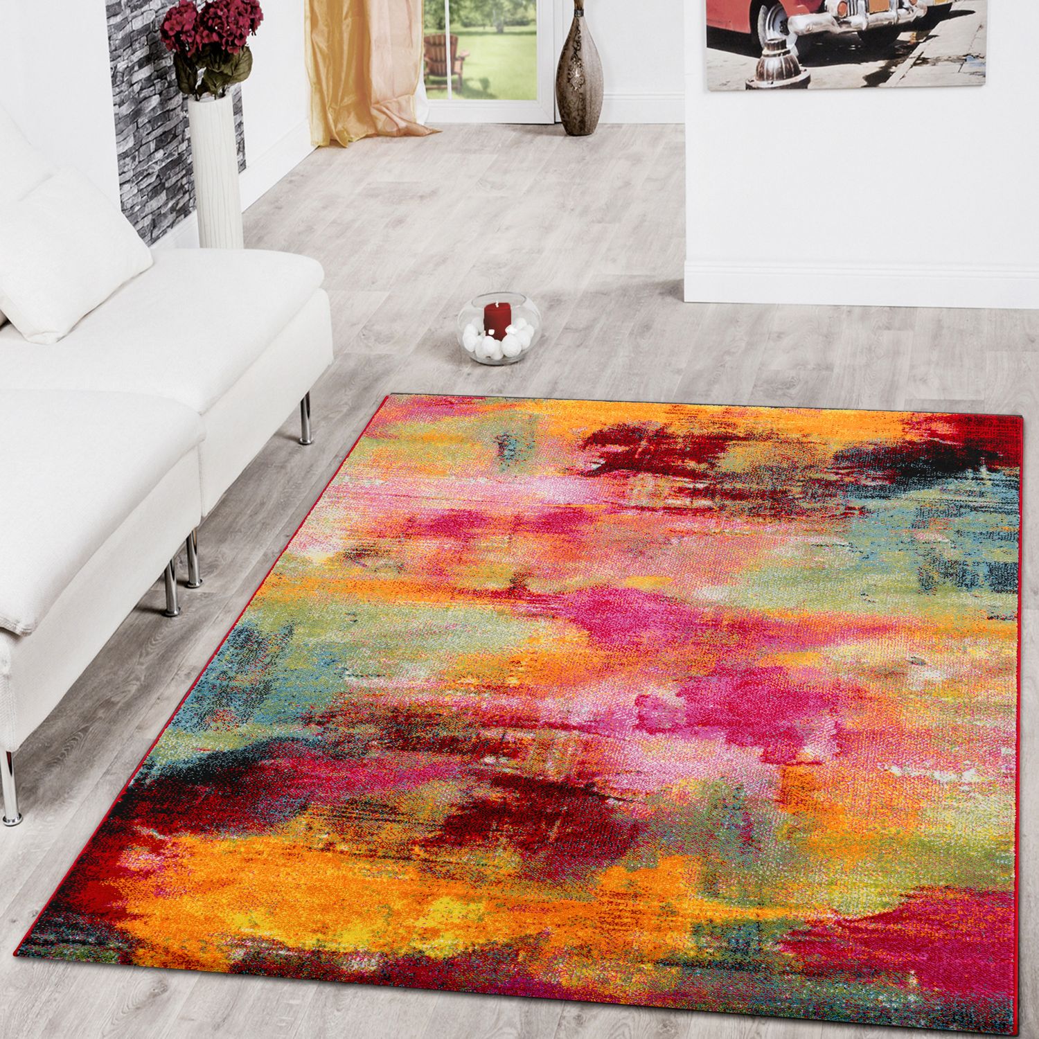 Designer Teppich Bunt Leinwand Optik Splash | Kaufland.de