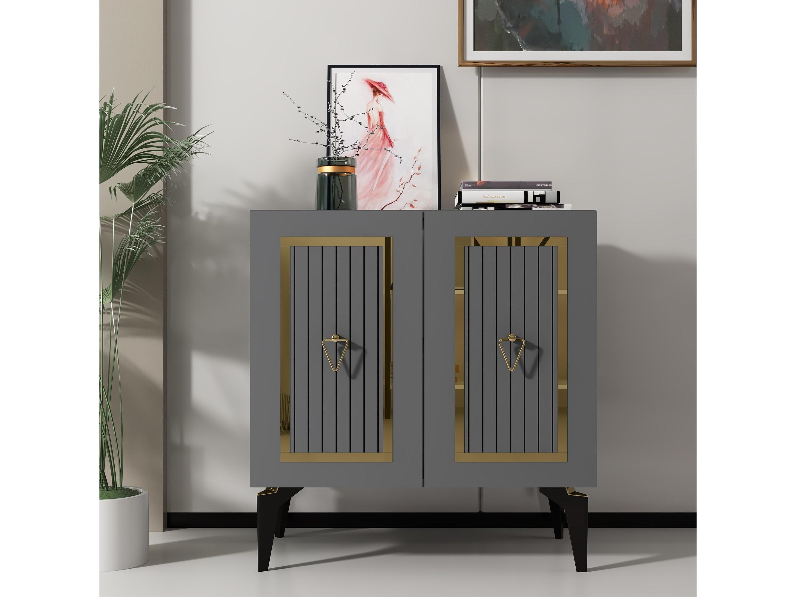 Skye Decor, Capri - antracit, zlatá, konzola, | Kaufland.cz