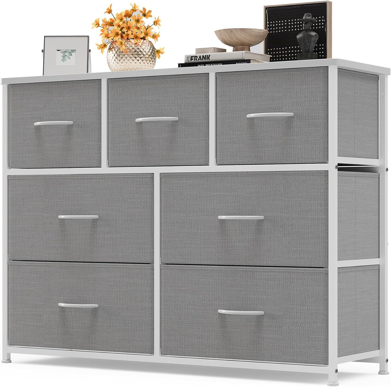 Xbro AP73 commode, armoire commode 7 tiroirs en tissu,