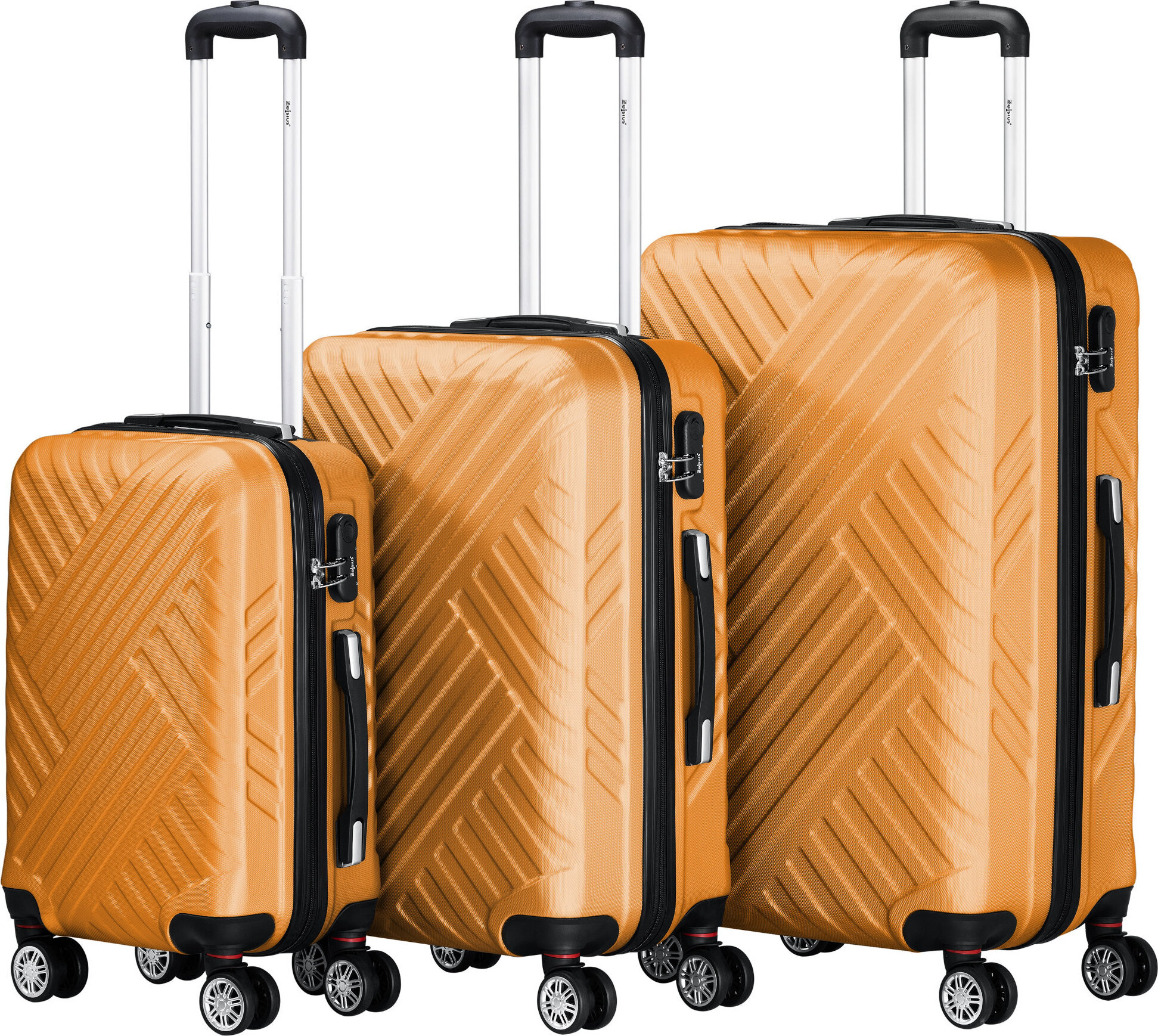 Set de valises Zelsius 3 pièces, orange, valise de voyage