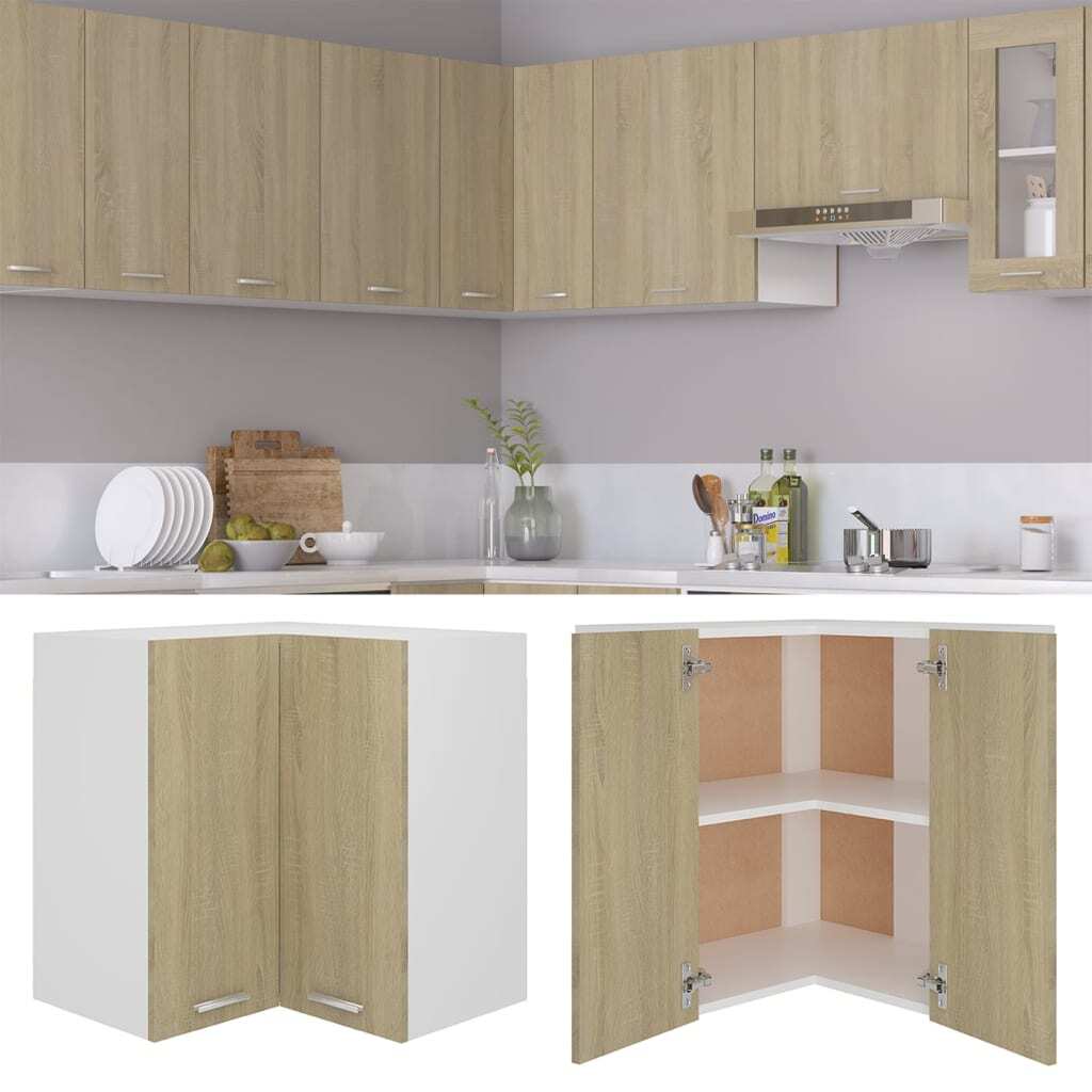 vidaXL Pensile ad angolo Lyon Sonoma rovere 57x57x60 cm
