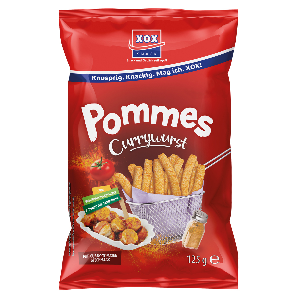 XOX Pommes Snack Currywurst croustillant savoureux avec une