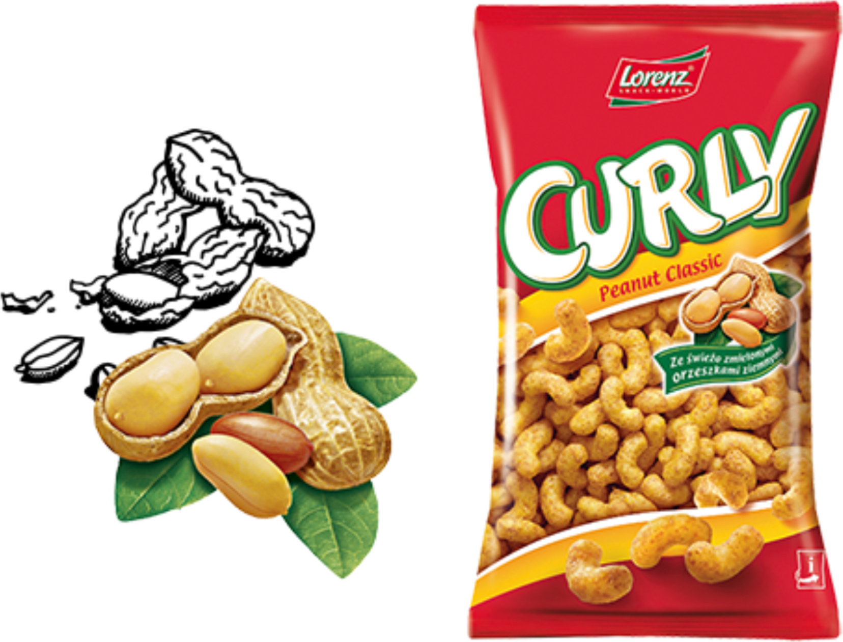 Chrupki Curly orzechowe 120 g Lorenz -Kukurydziana