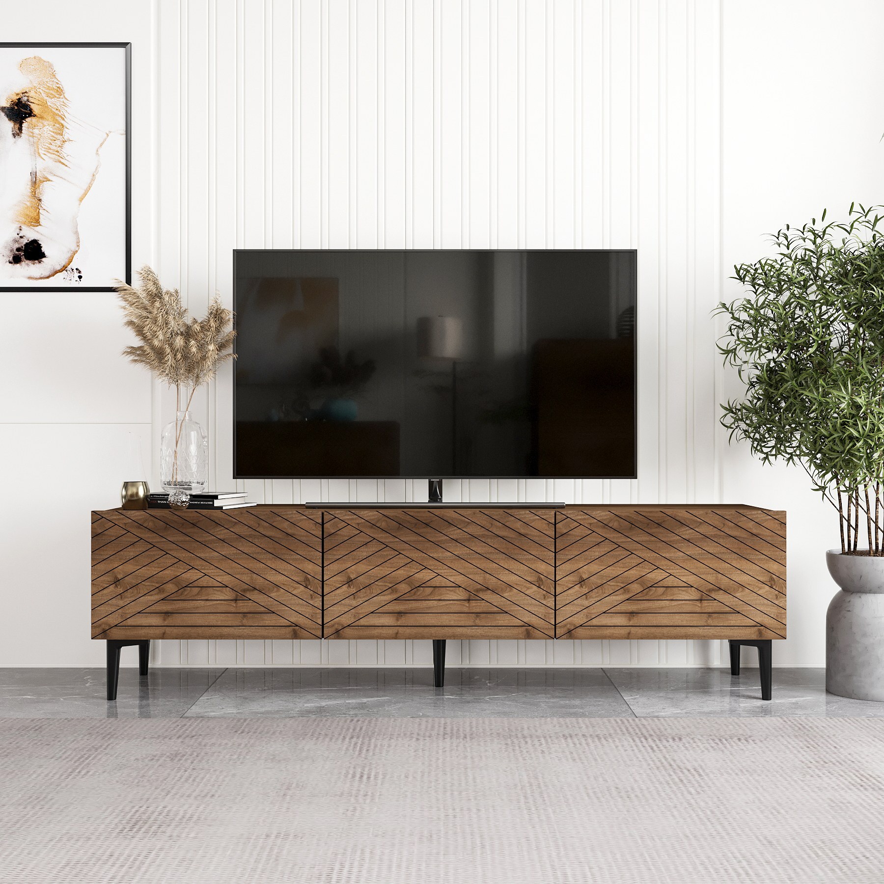 Skye Decor, Felix - Walnut, TV-Schränke, Nussbaum, 160 x