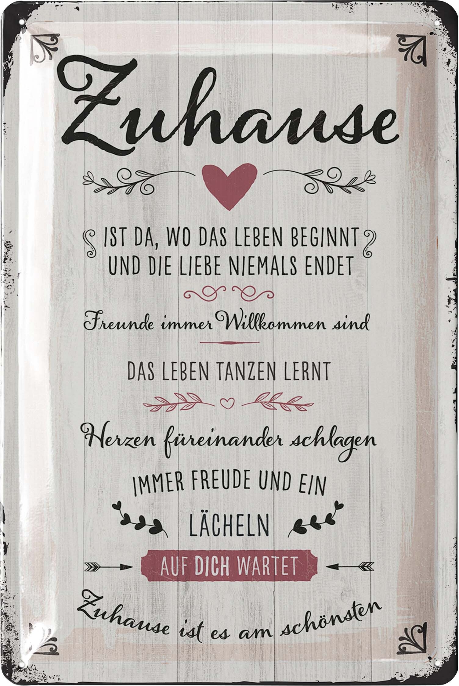 Blechschild - ZUHAUSE SCHILD - ZUHAUSE ist es | Kaufland.de