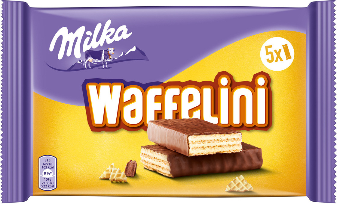 Milka Waffelini Milk 5s Čokoládové tyčinky