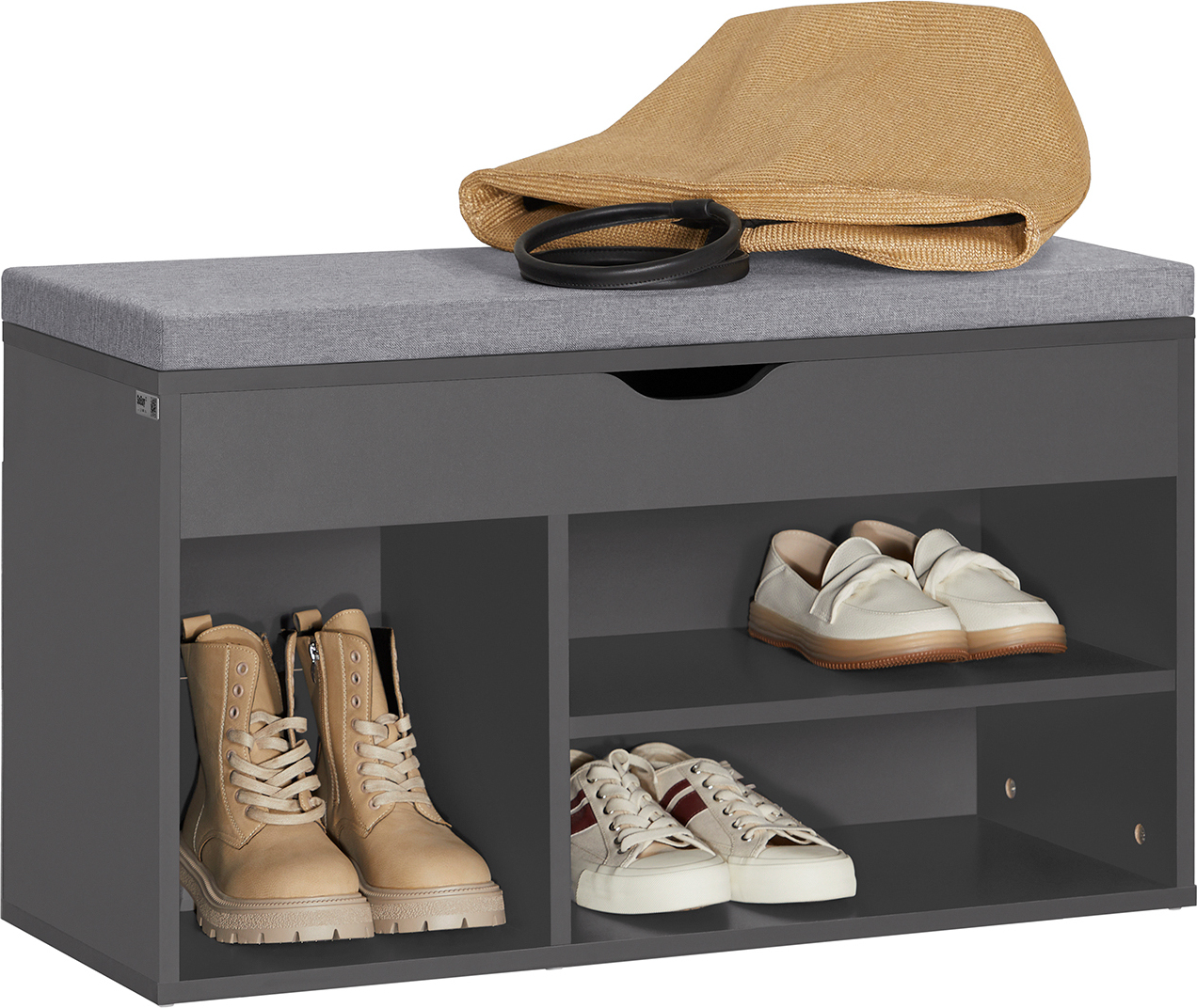 SoBuy FSR45-DG Panca per scarpe con cuscino per sedersi