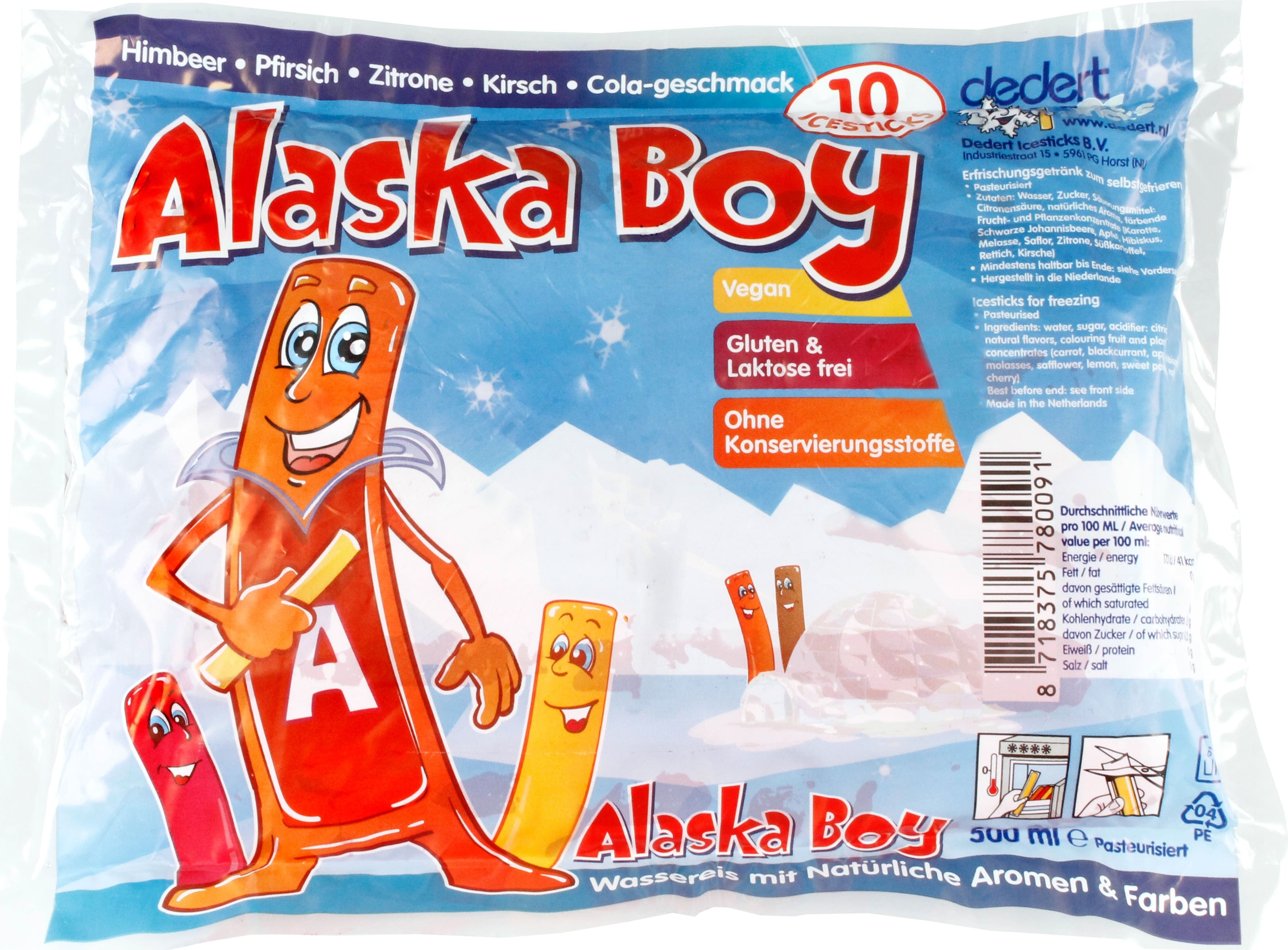 Alaska Boy BLAU Wassereis | Stangeneis Vegan 10 x 50ml