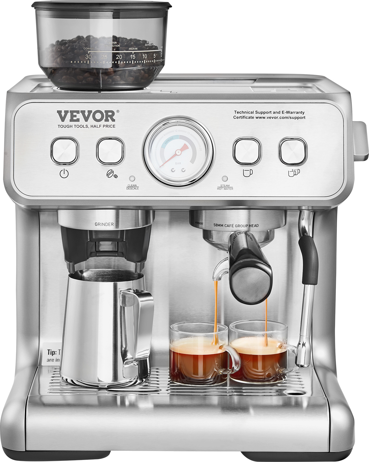 VEVOR Espressomaschine mit Mahlwerk, 15 Bar | Kaufland.de
