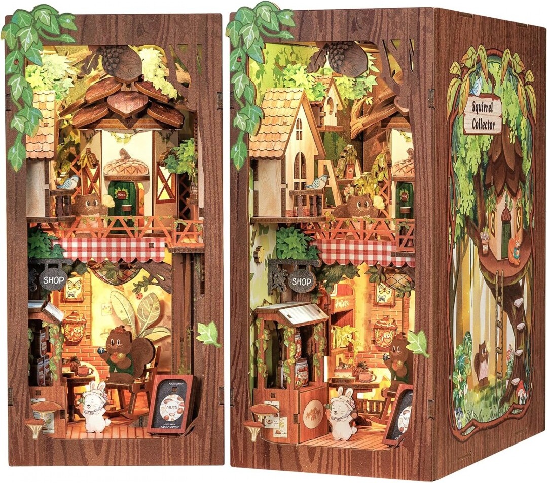 puzzle 3D, gira libri fai da te, scoiattolo da collezione,