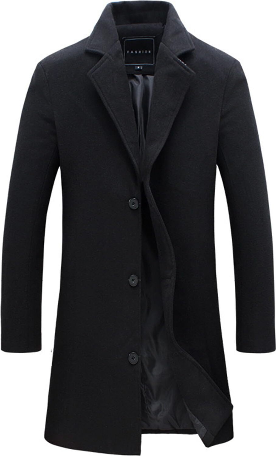 Herren Mantel Wolle Lang Slim Fit Wintermantel Business