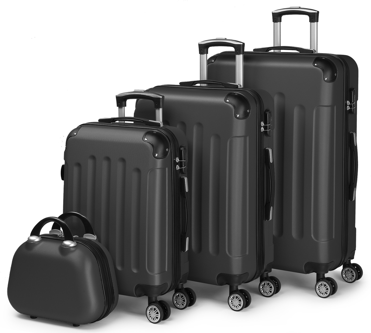 FCH Set de valises 4 pièces coque dure, Trolley Bagage à