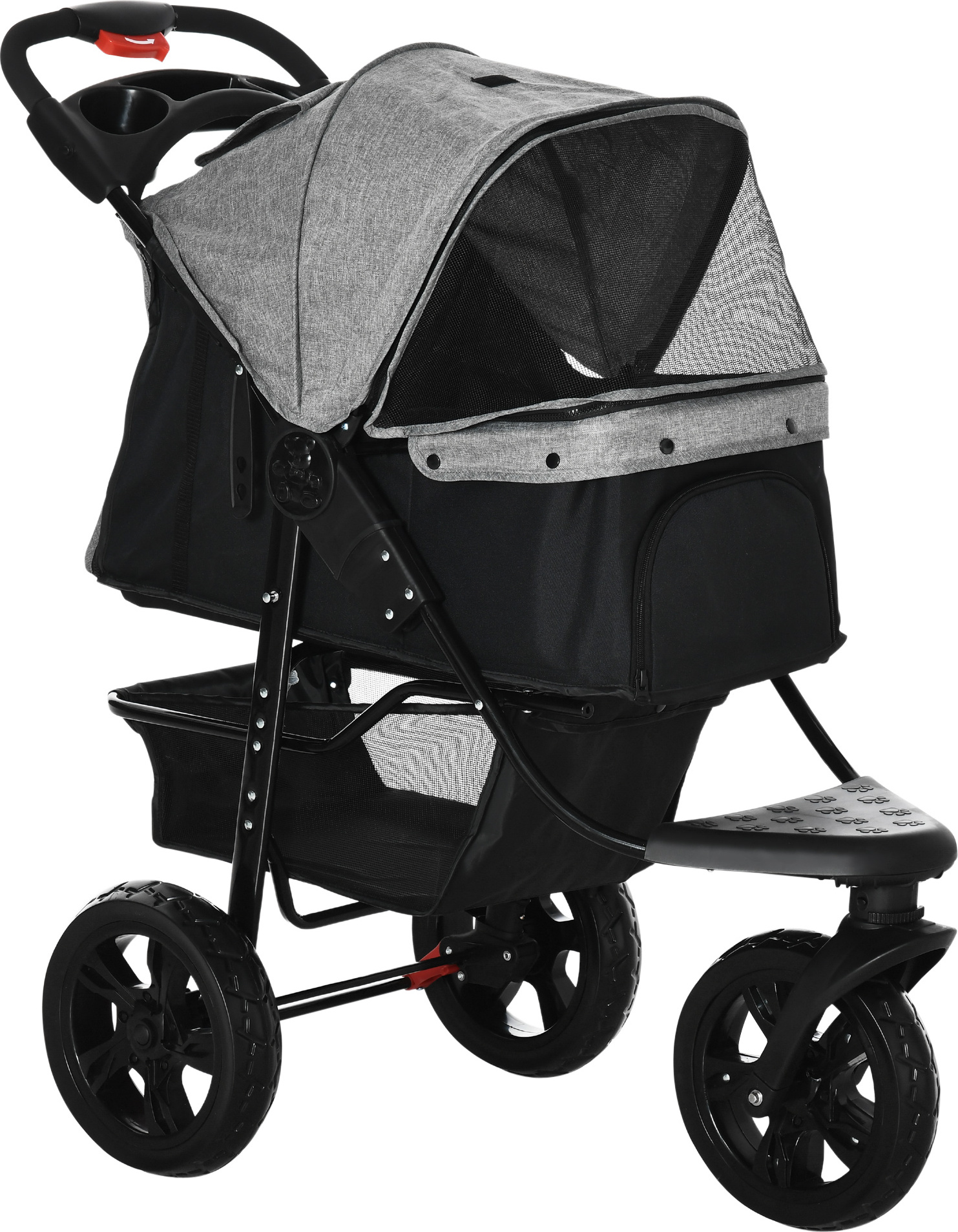 PawHut Kočárek pro psy Cat Buggy Pet Stroller se 3 koly