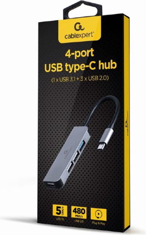 gembird 4-Port-USB-Typ-C-Hub (1 x USB 3.1 + 3 x USB 2.0)