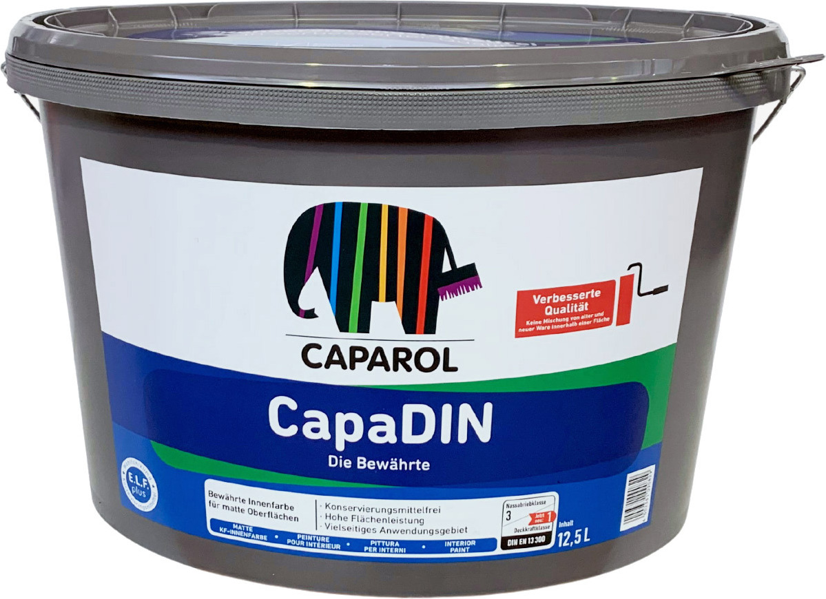 Caparol Wandfarbe CapaDin KF, weiß, 12,5 Liter Innenfarben