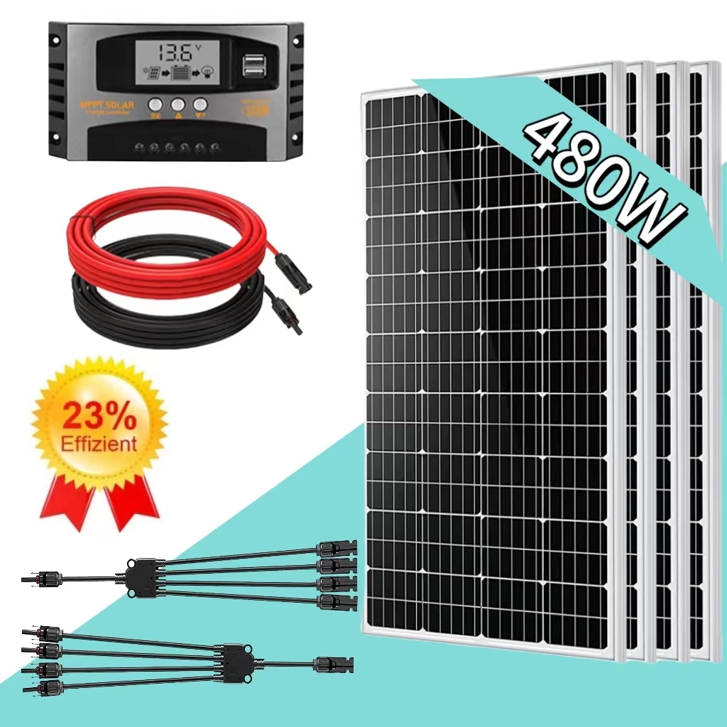 480W 12V solární panel monokrystalický solární set pro