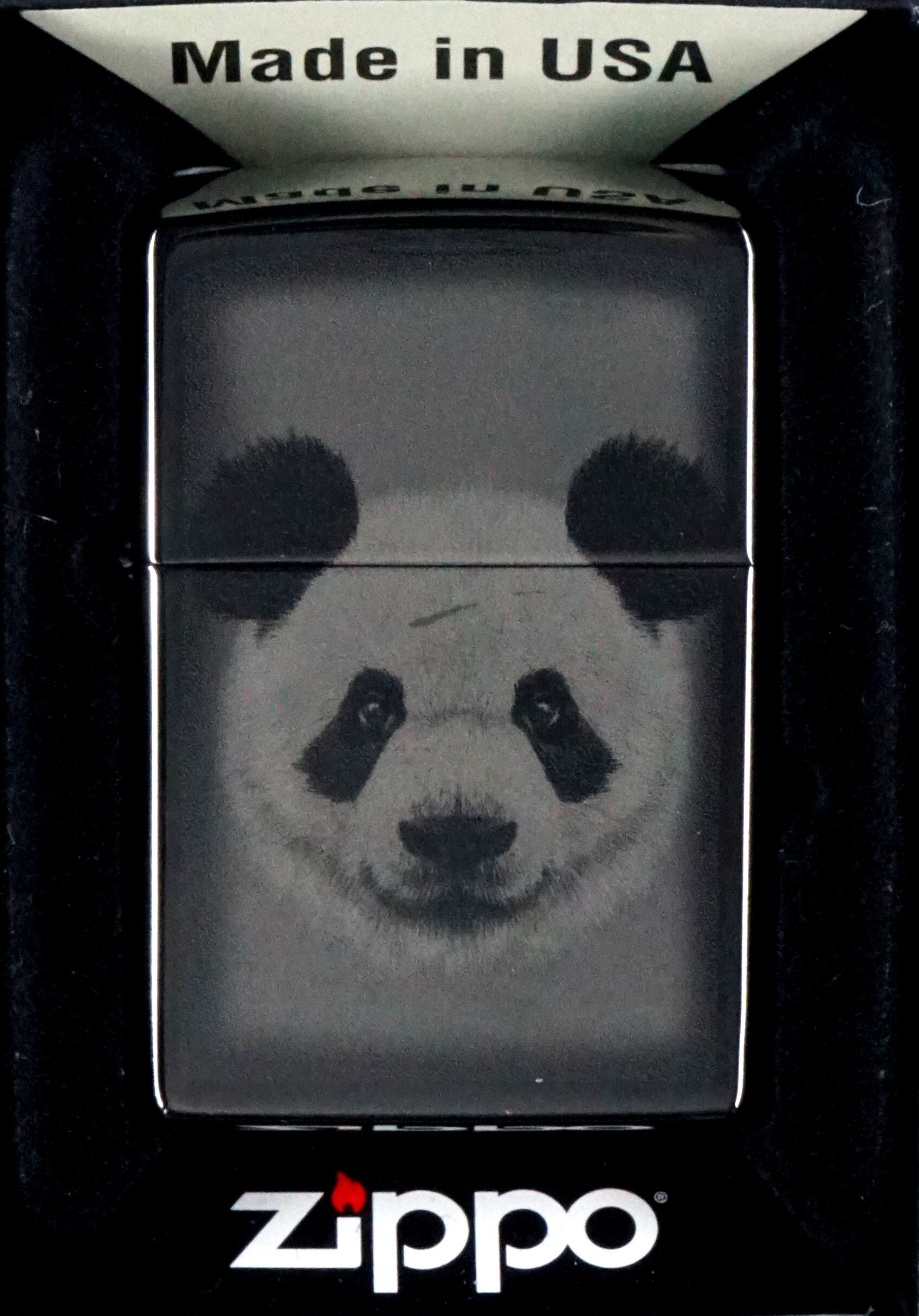 Zippo zapalovač Panda 60006864 – Černý lesklý Photo Image