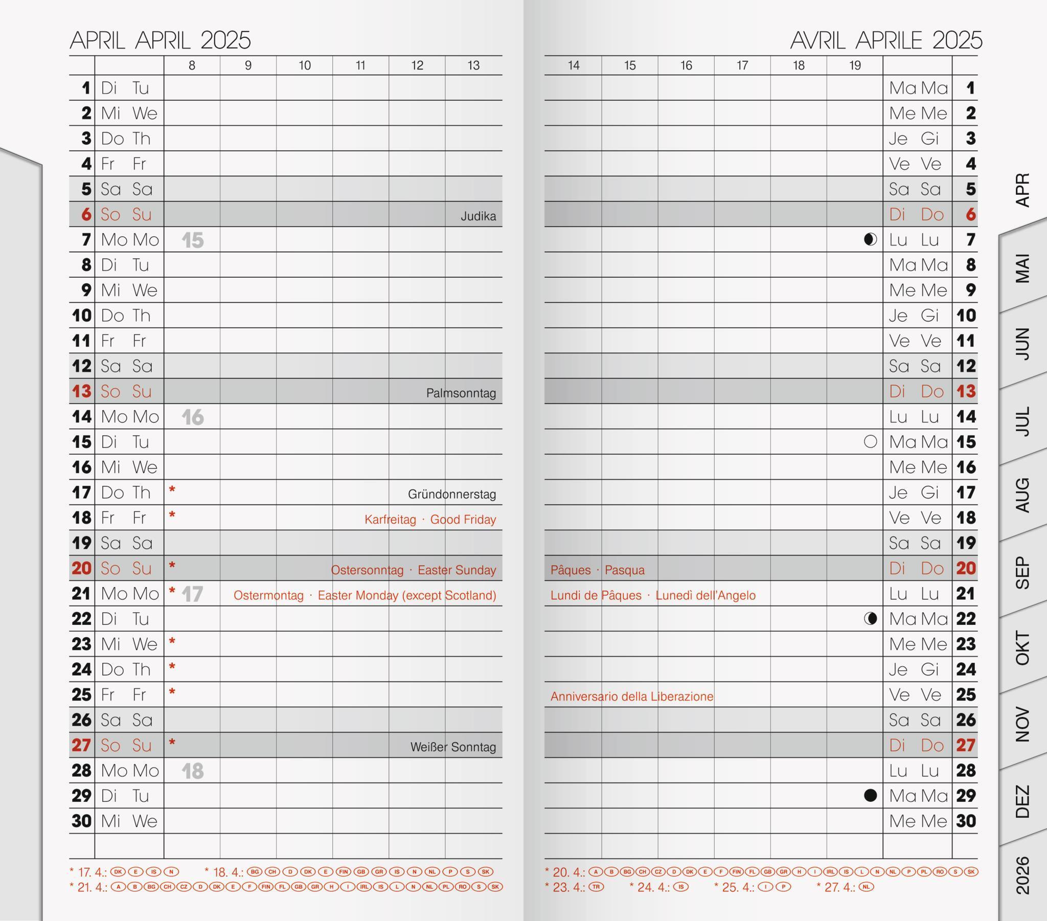 BRUNNEN Taschenkalender9x15cm 2S/1M Einlage | Kaufland.de