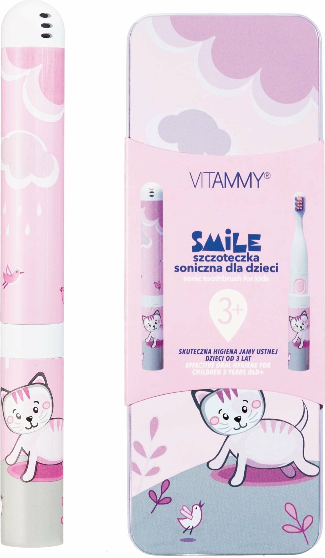 Detská sonická zubná kefka VITAMMY SMILE, Kitty, od 3 rokov