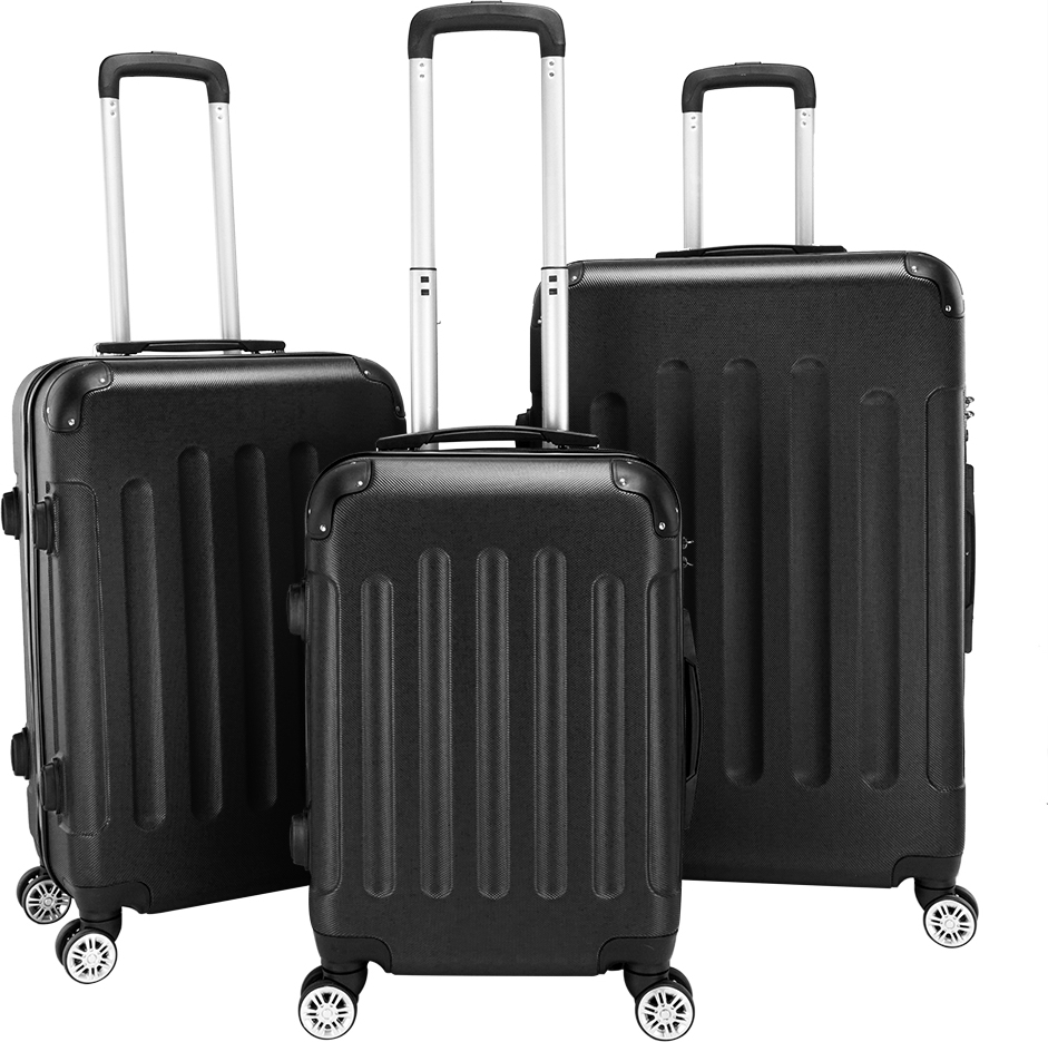 Valises à coque dure Set de valises 3 pcs. ABS noir