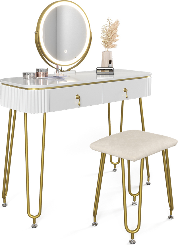 Vicco Tavolo da toeletta Grace 100cm Bianco lucido