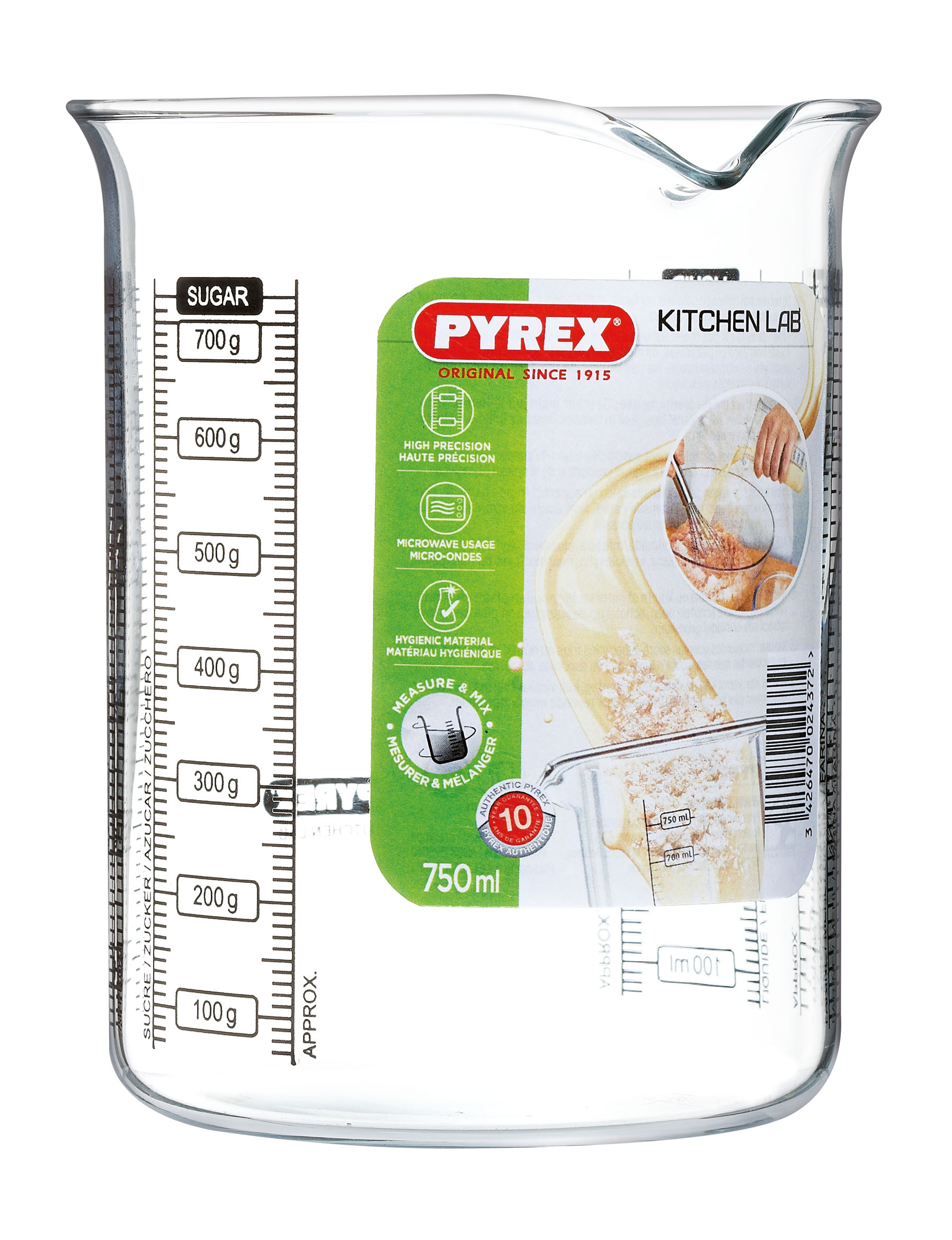 Pyrex Kitchen Lab Messbecher aus Borosilikatglas, 0,75