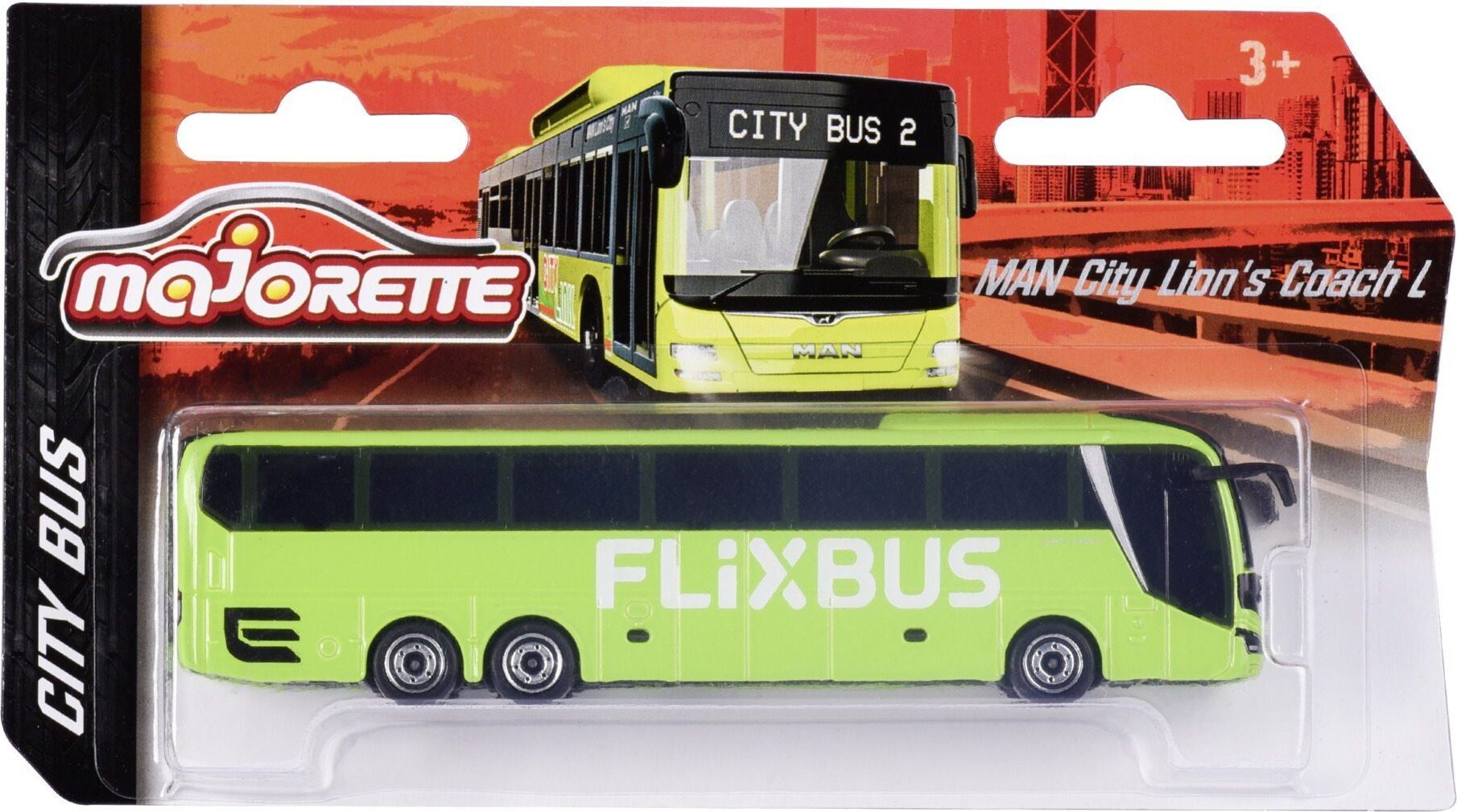 Majorette grüner MAN Lion's Coach L Flixbus - Modell Bus