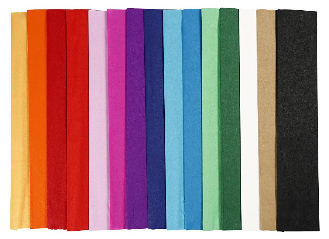 Papier crêpé, 50x250 cm, rouge, 10 feuilles Papiers crêpe
