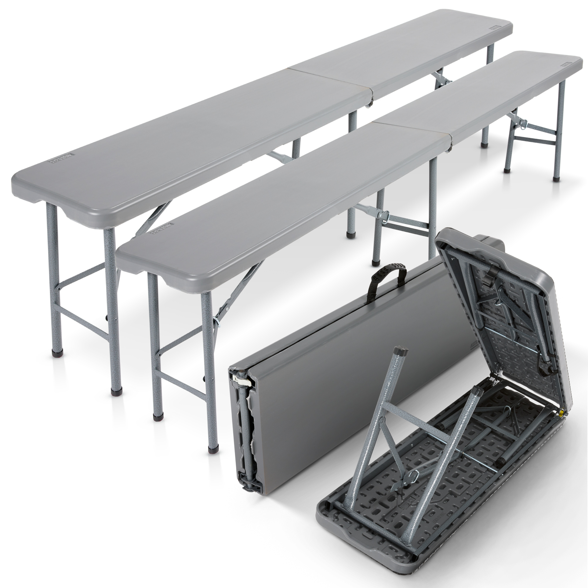 AREBOS 2x Bierbank Klappbar 183x28x43 cm Gartenbank