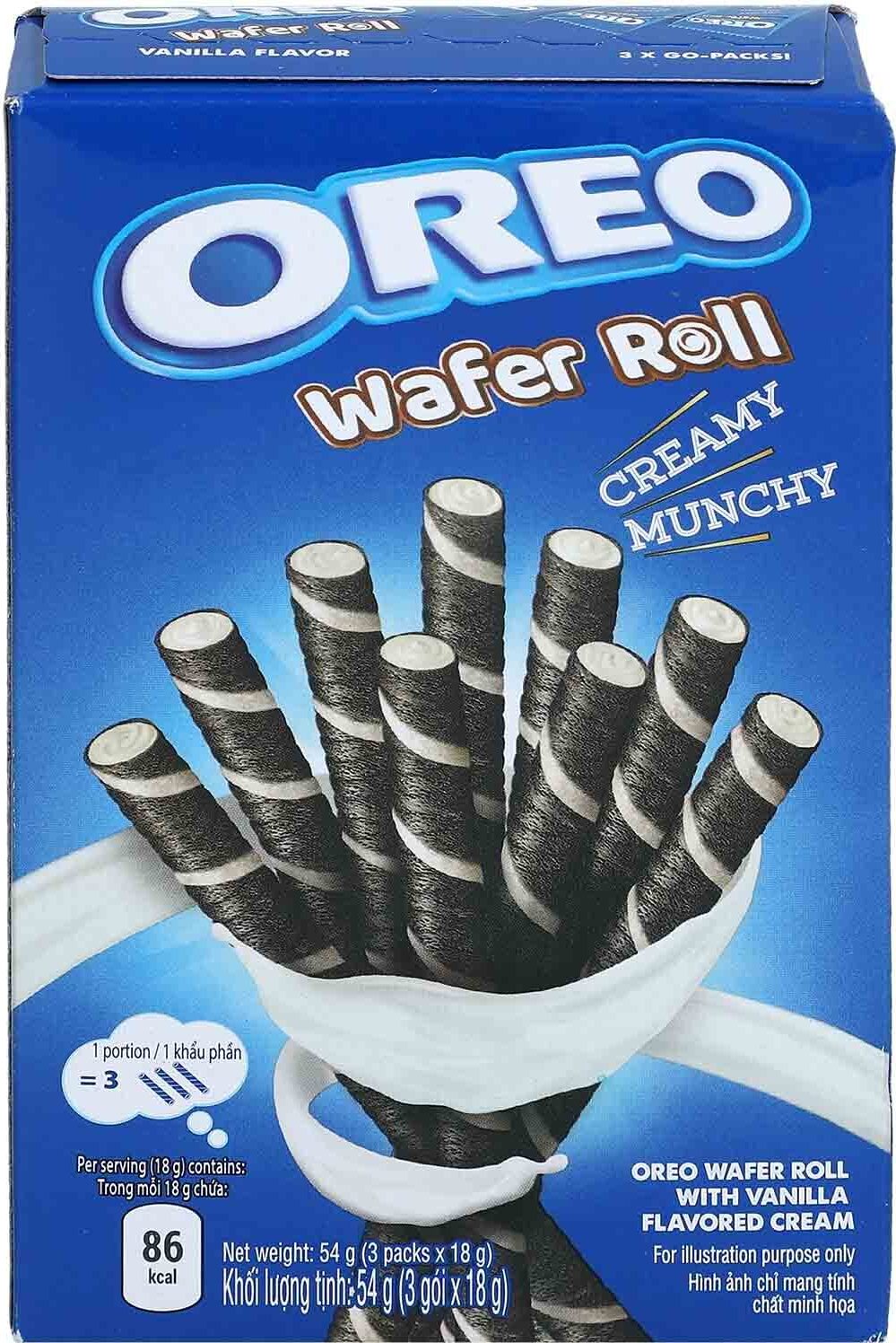 Oreo Waffelrolle mit Vanille Geschmack 54g Keksy