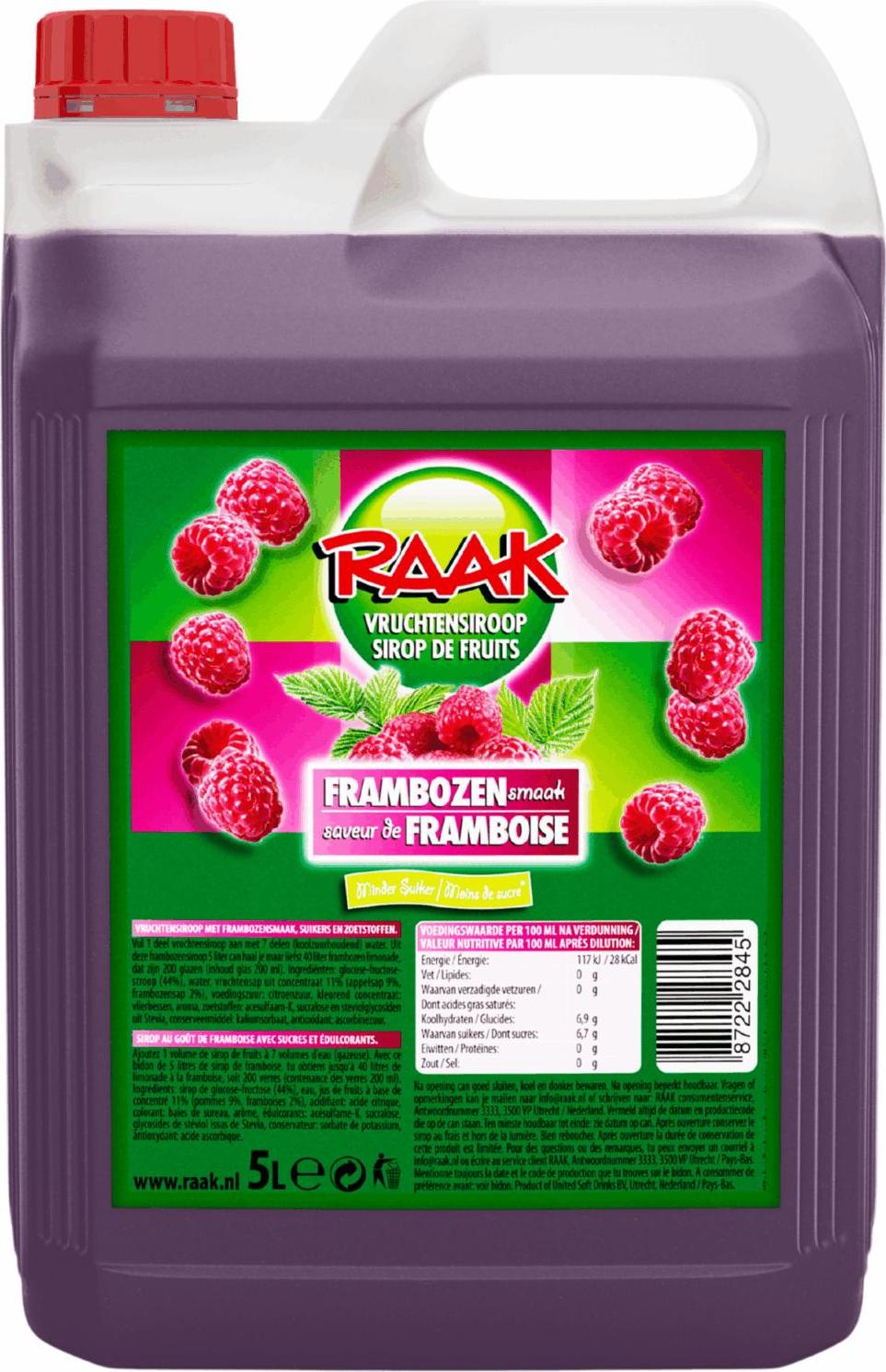 Raak - Malinový limonádový sirup - 5 l Sirupy