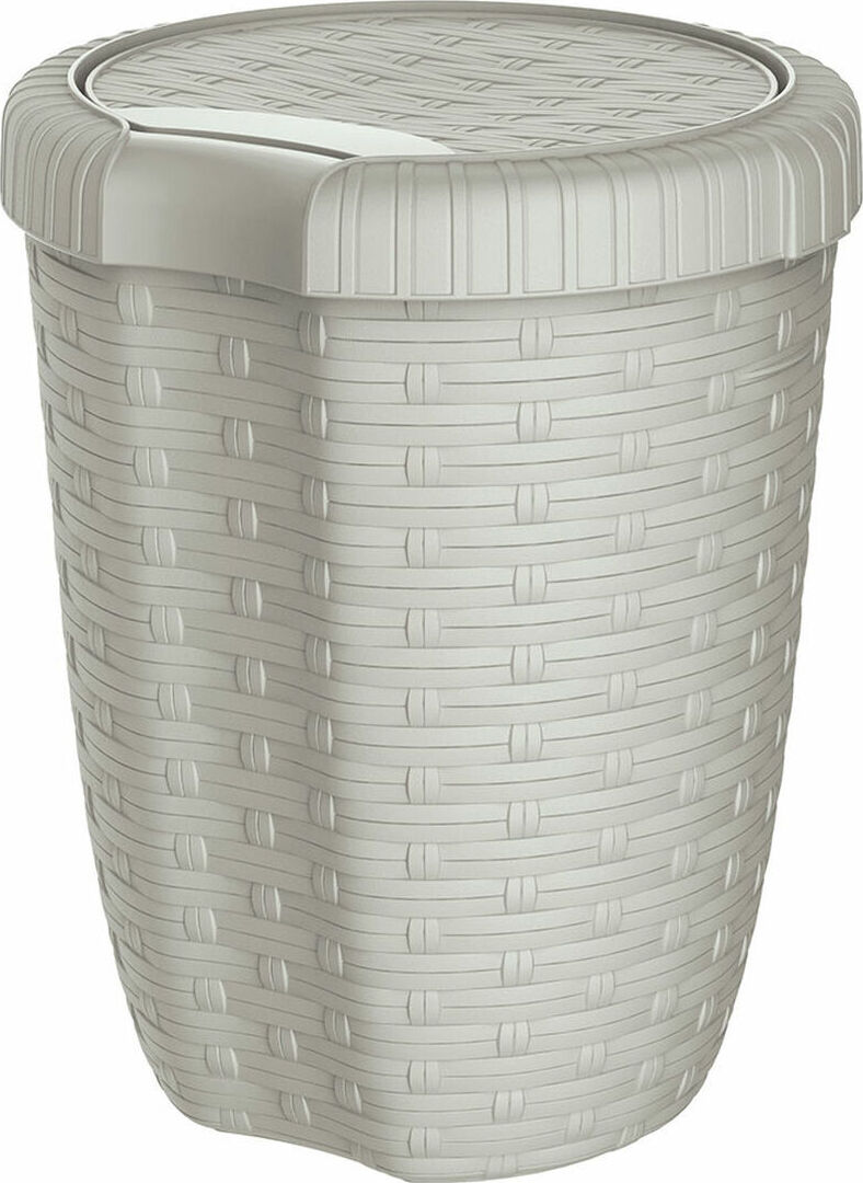 Seau avec couvercle 8l. ø23x h.29cm crème imitation