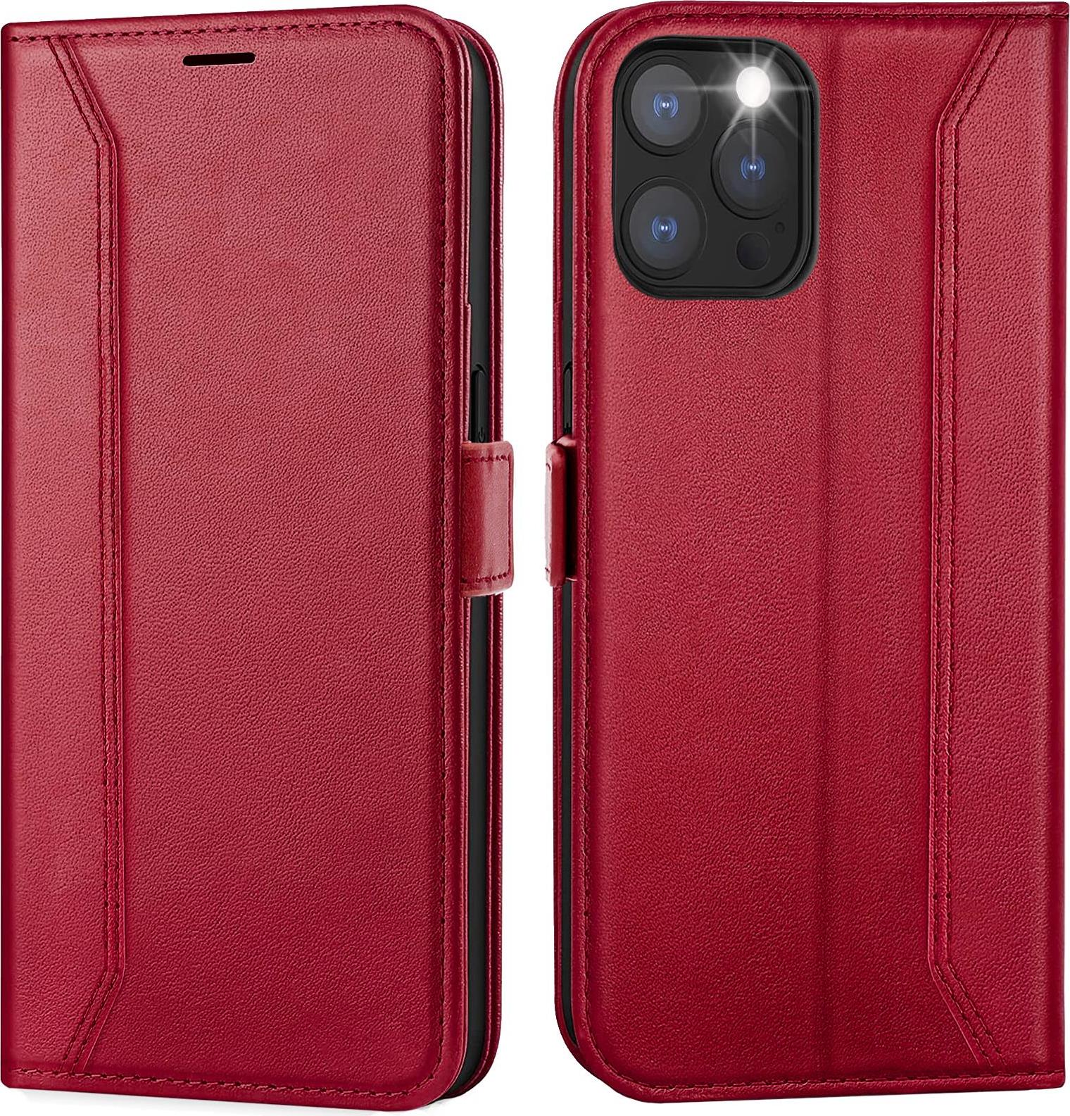 Housse pour iPhone 12 / 12 Pro Flip Case pliable, rouge