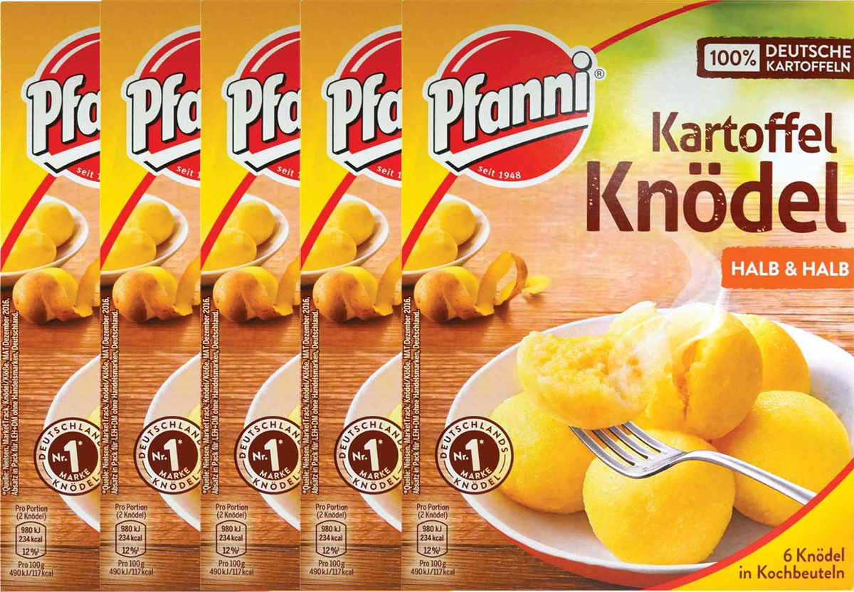 Pfanni Kartoffel Knödel halb und halb 6 Stück im Beutel