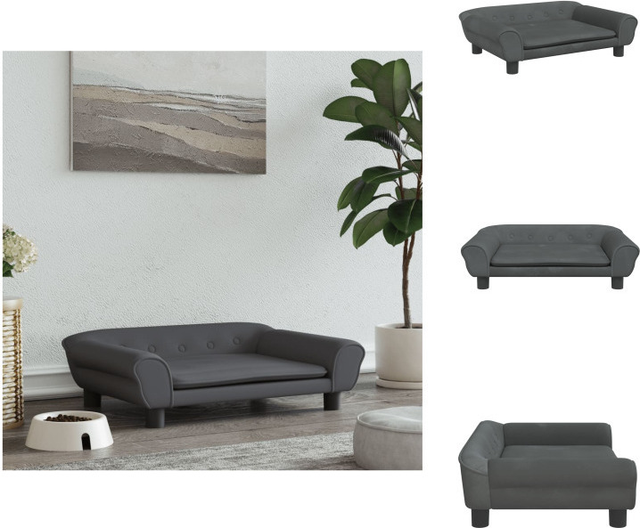 vidaXL Hundebett Dunkelgrau 70x48x22 cm Samt | Kaufland.de