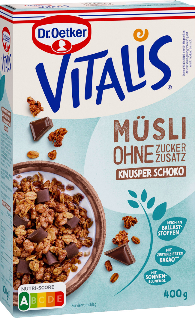 Oetker Vitalis sans sucre ajouté Muesli croustillant au