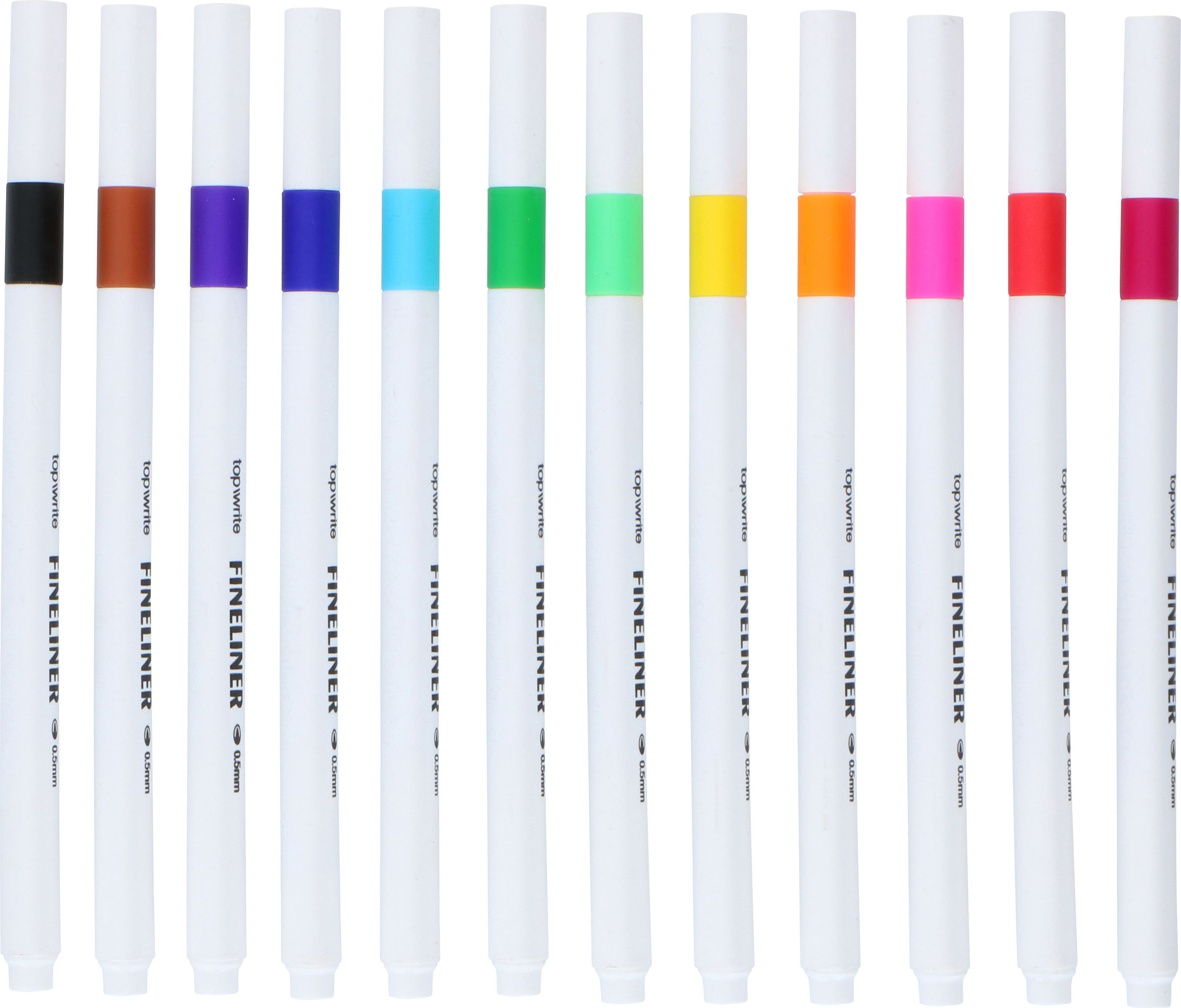 TOPWRITE Filzstifte-Set, 12-teilig, fein Buntstifte