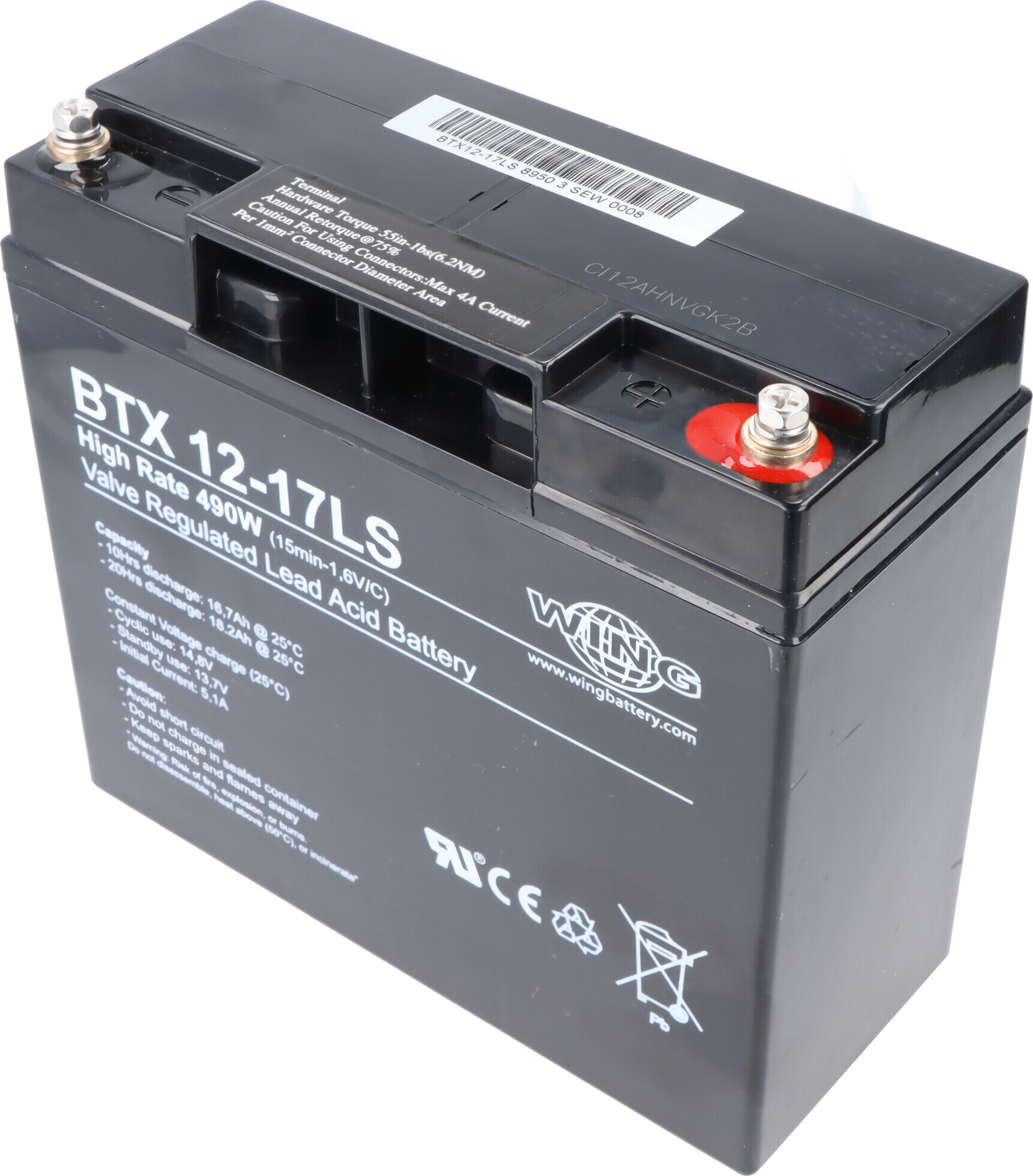 Wing BTX12-17LS 12V 17Ah wysokoprądowy akumulator ołowiowy