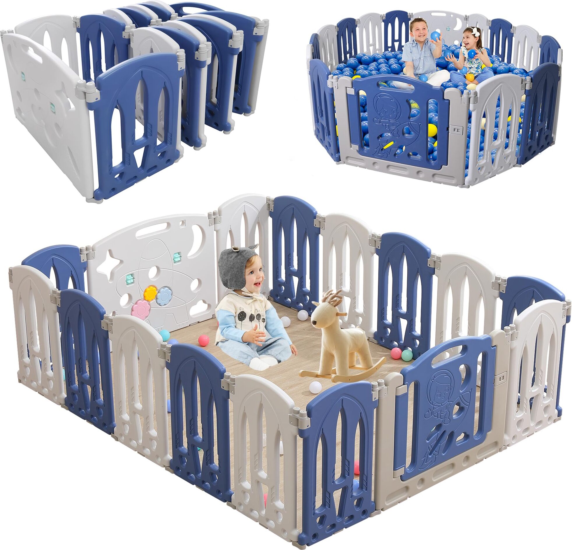 ACXIN Laufstall Baby mit 16 Paneele Faltbar | Kaufland.de