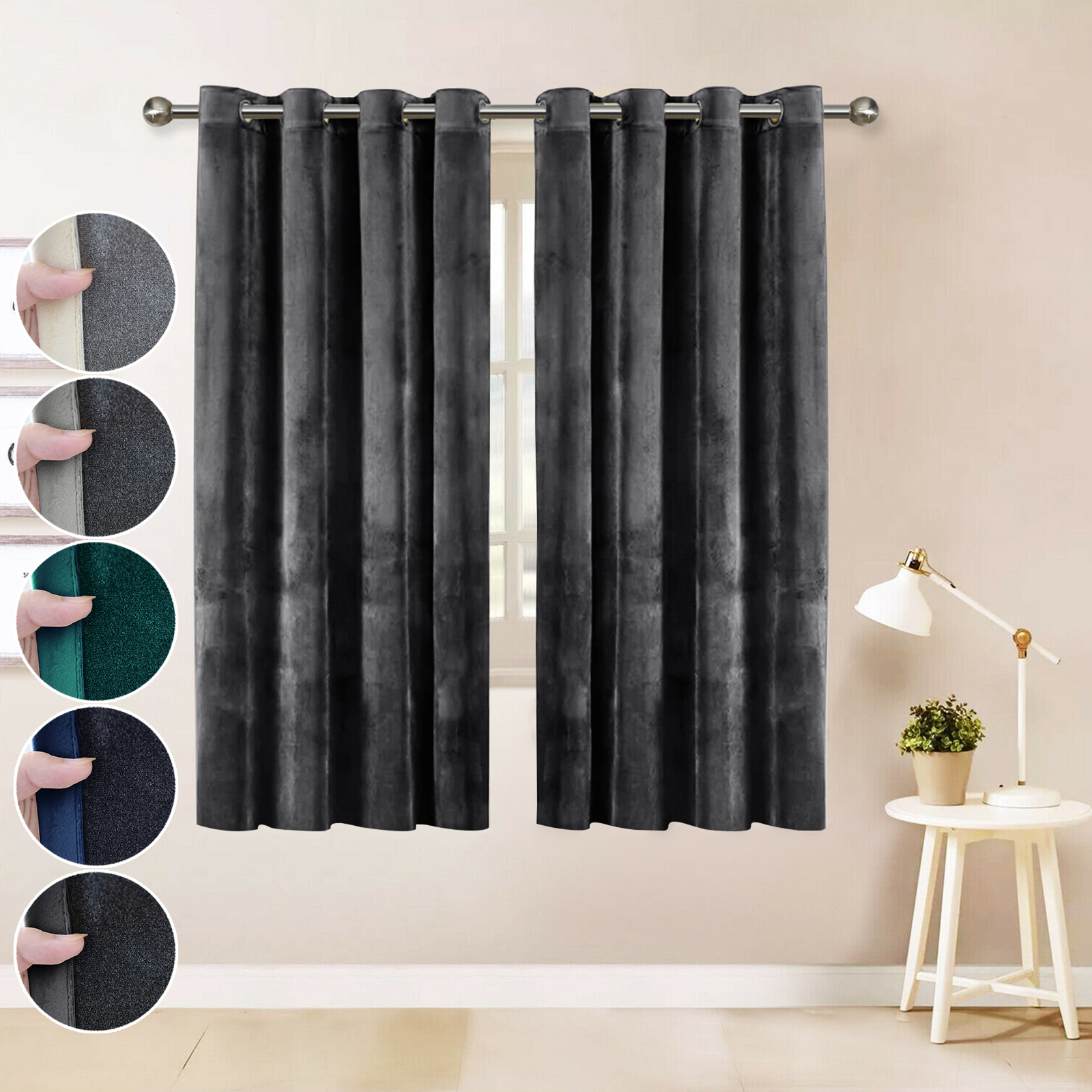 Samt Vorhänge Gardinen mit Ösen, Qelus | Kaufland.de