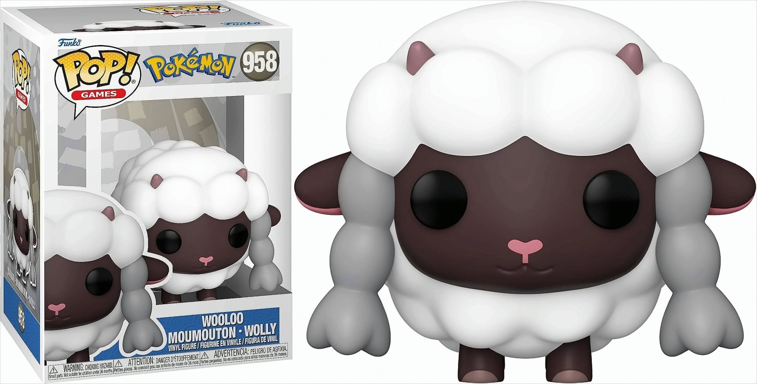 Pokémon - Wooloo Moumouton Wooly 958 - Funko Pop! Vinyl