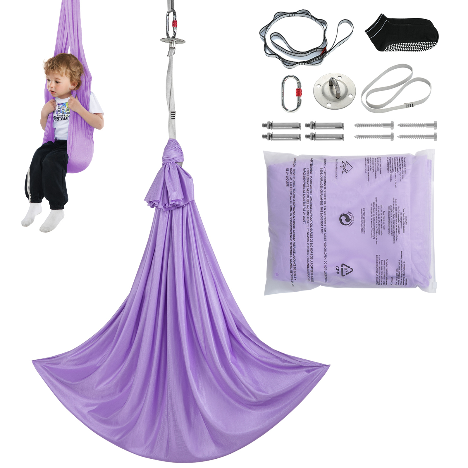 VEVOR Set amaca da yoga aerea 2,8 x 1,6 m, altalena da yoga