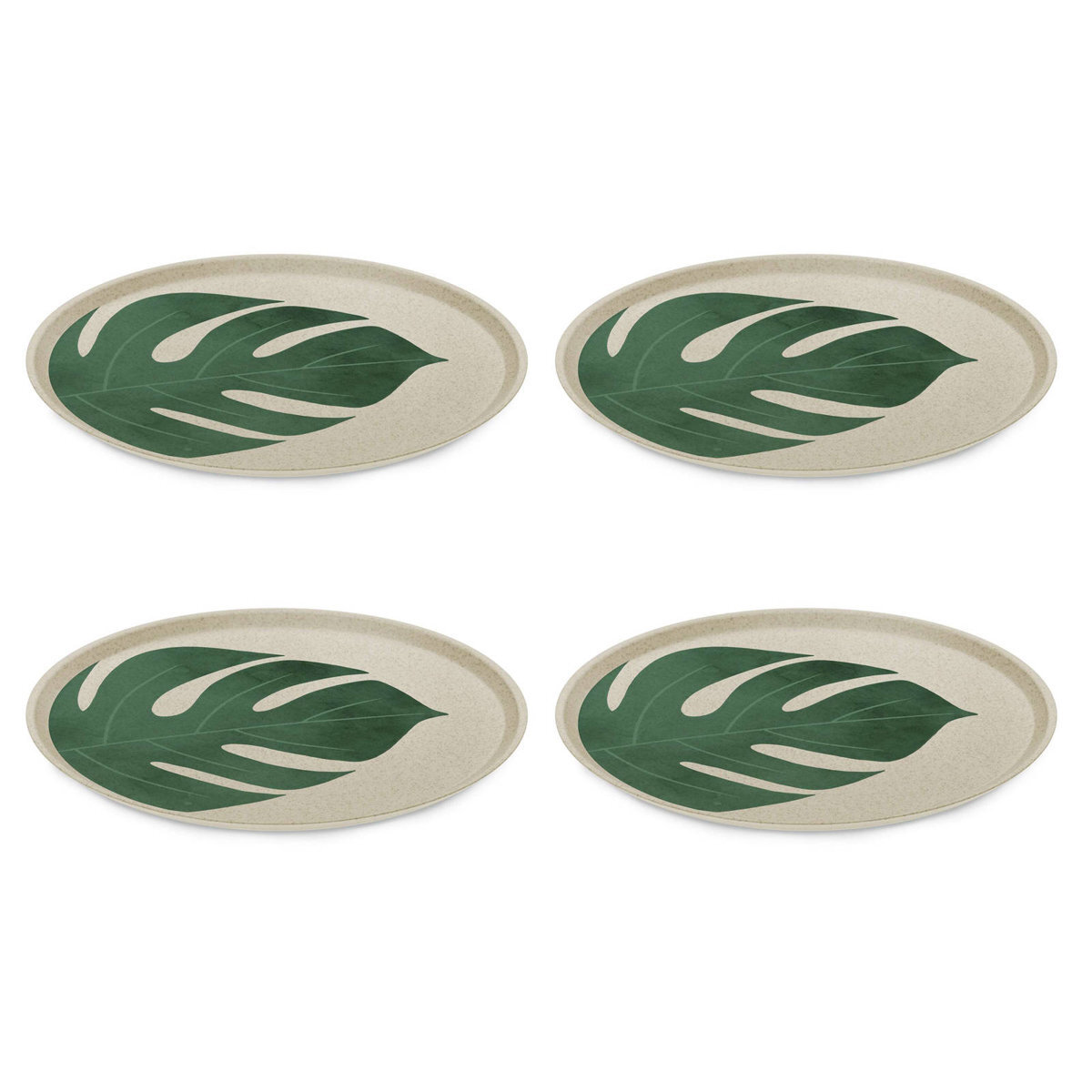 Set di 4 piatti grandi MONSTERA, Ø 25,5 cm, deserto
