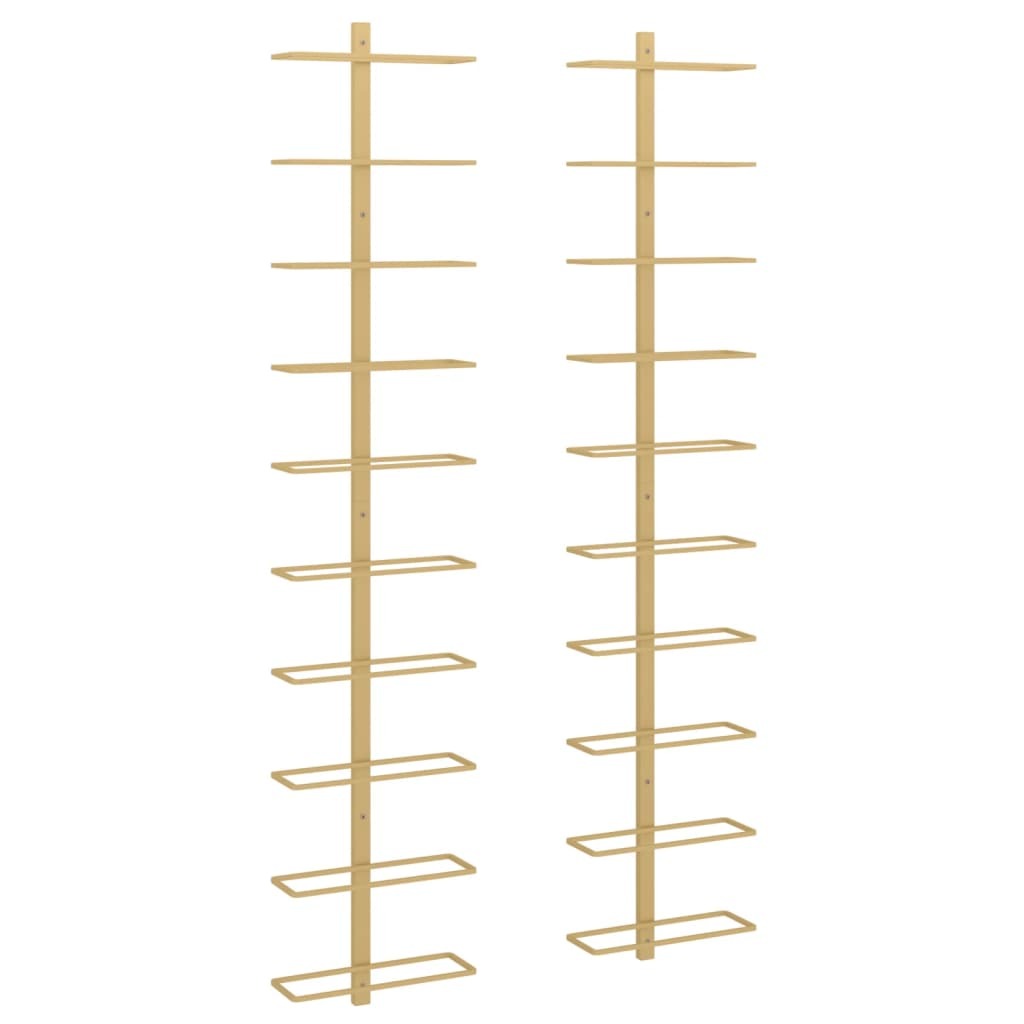 Portabottiglie da parete per 10 bottiglie, 2 pz. Metallo
